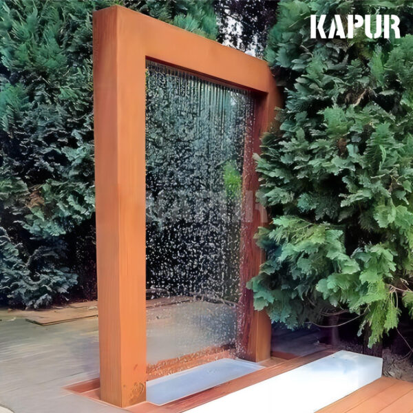 Outdoor Garden Sculpture Rain Screen Water Feature Corrosion Corten ...