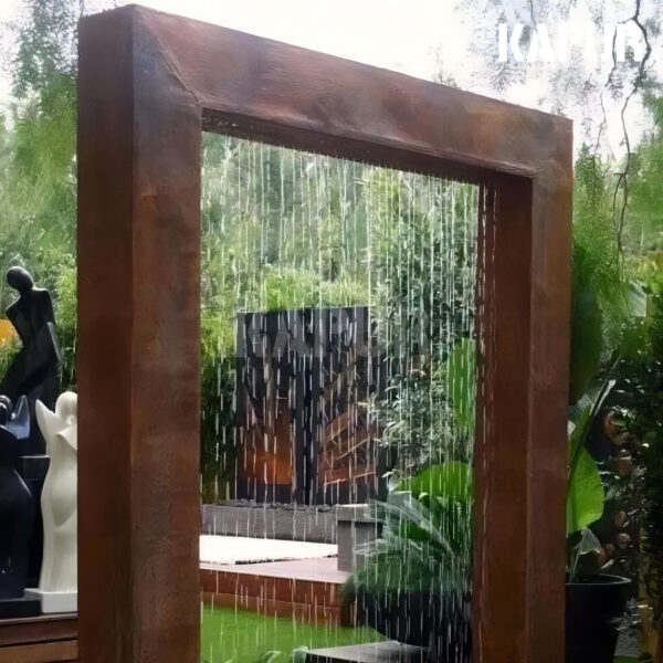 Outdoor Garden Sculpture Rain Screen Water Feature Corrosion Corten ...