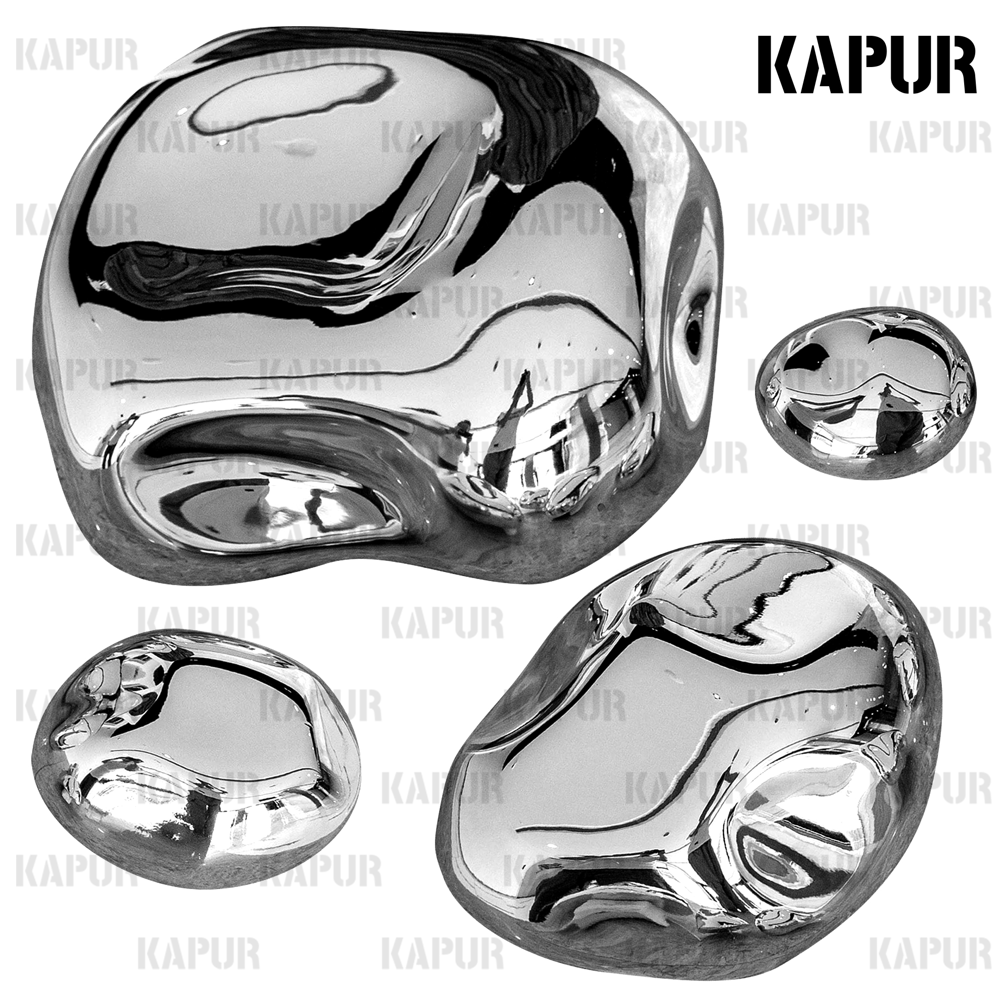 Stainless Steel Stone Wall Decorations Irregular Pebbles - Sculpture-Art